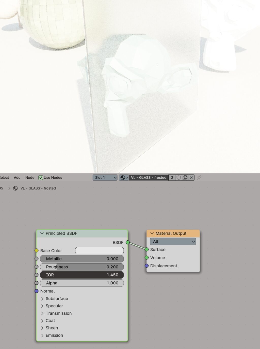 Blender – Transparent, architectural, colored, frosted glass material ...